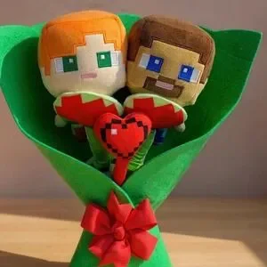 Minecraft | Toys | Minecraft Alex And Steve Plush Bouquet Valentine ...